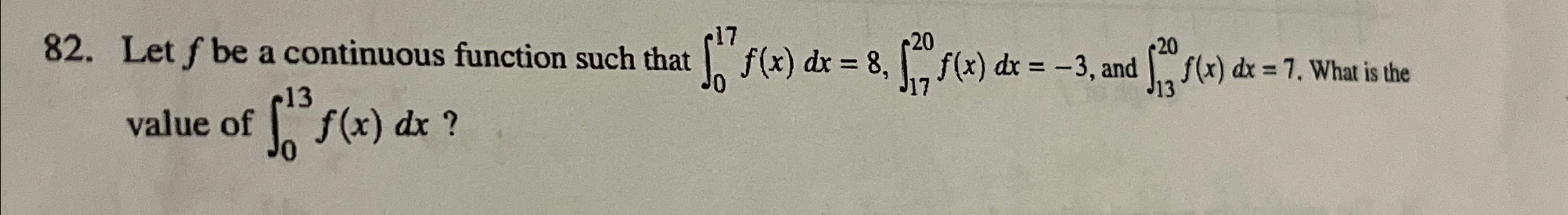 Solved Let f ﻿be a continuous function such that | Chegg.com