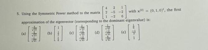 Solved 5. Using the Symmetric Power method to the matrix | Chegg.com