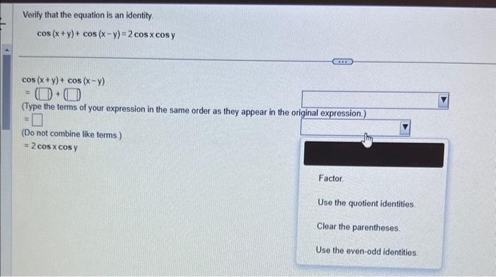 Solved Verify that the equation is an identity. | Chegg.com