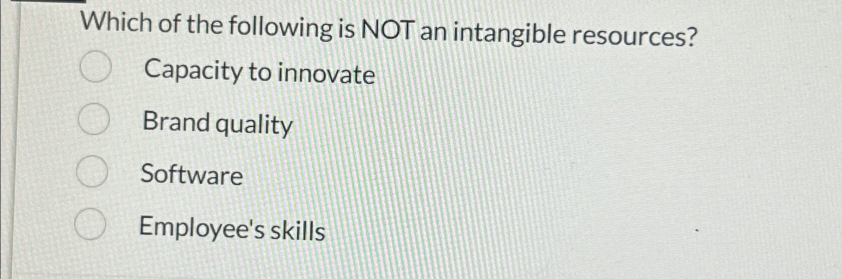 Solved Which of the following is NOT an intangible | Chegg.com