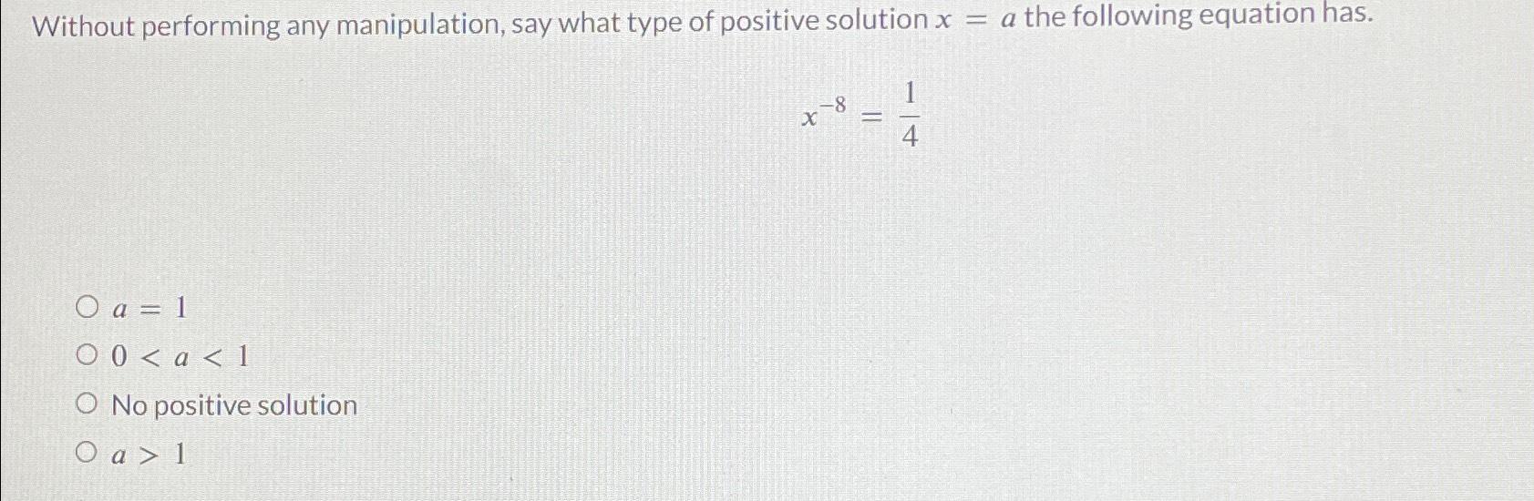 Solved Without performing any manipulation, say what type of | Chegg.com
