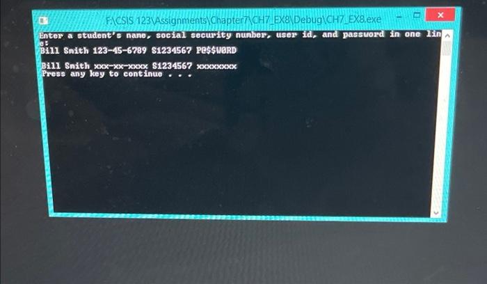 Solved // Ch7_EX8.cpp : This file contains the 'main' | Chegg.com