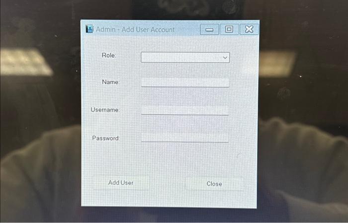 Solved Lab \#3-Admin Home, Admin Add User Account and Admin | Chegg.com