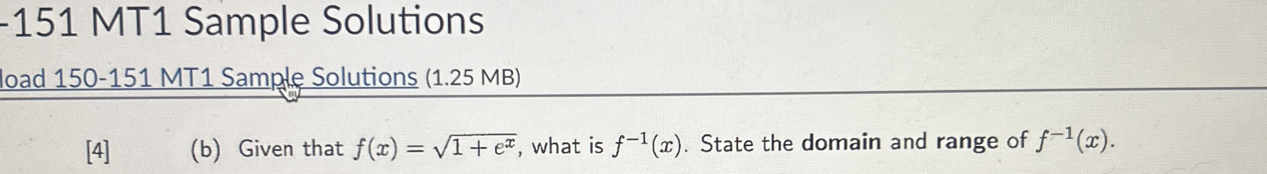 -151 ﻿MT1 ﻿Sample Solutionsload 150-151 ﻿MT1 ﻿Sample | Chegg.com