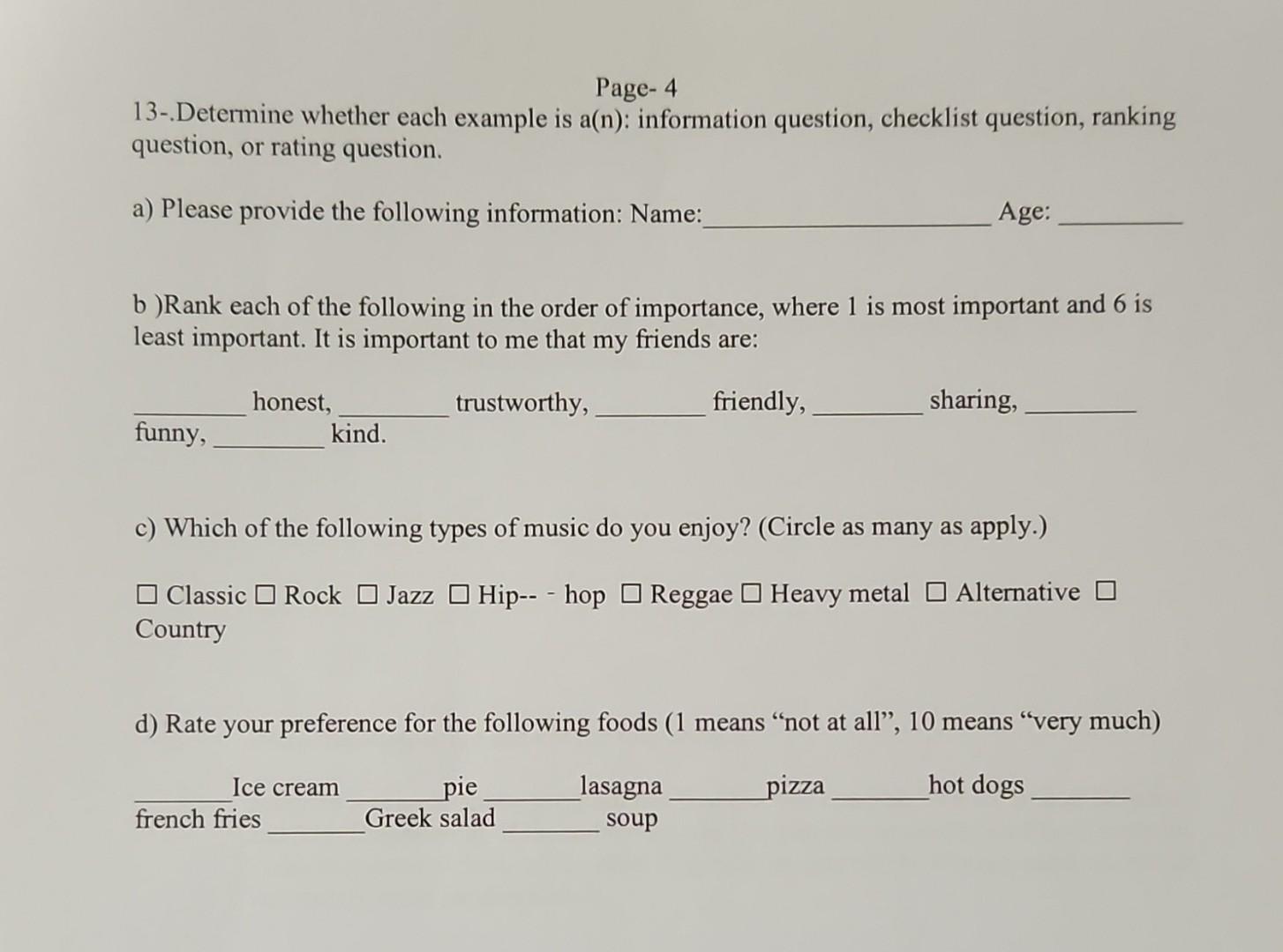 Solved Page- 4 13-.Determine whether each example is a(n): | Chegg.com
