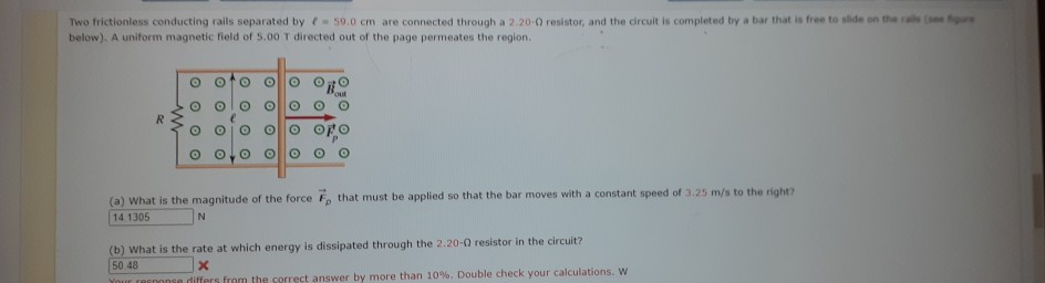 Solved Two frictionless conducting rails separated by
