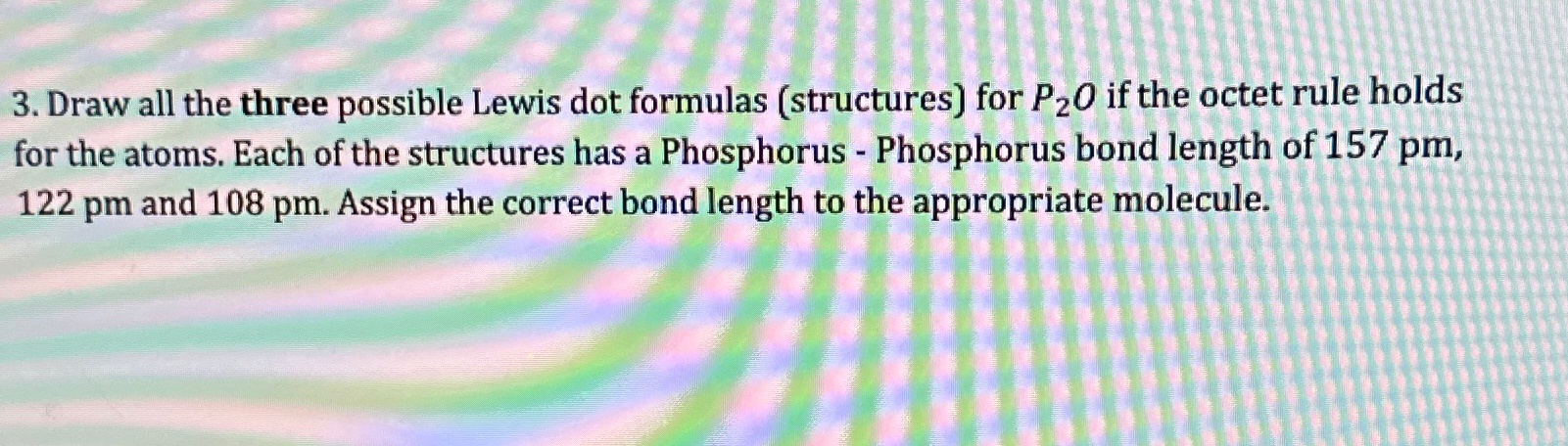 Solved Draw all the three possible Lewis dot formulas | Chegg.com