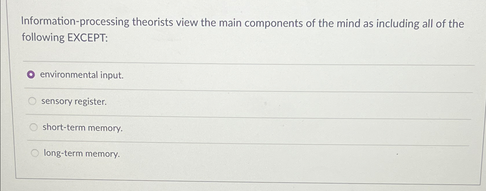 Solved Information-processing theorists view the main | Chegg.com