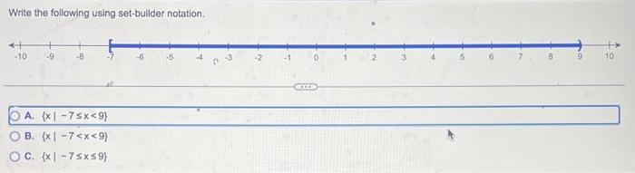 Solved Write the following using set-builder notation. A. | Chegg.com
