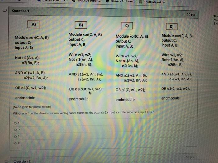 Solved Fort Word Darwers Explosion... The Black and the... | Chegg.com