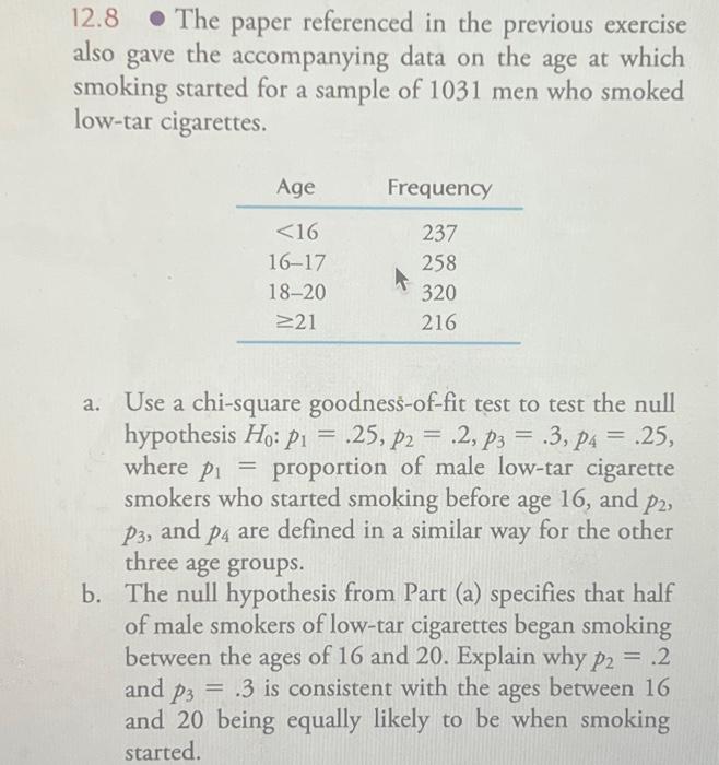 Solved 12.8 The paper referenced in the previous exercise | Chegg.com