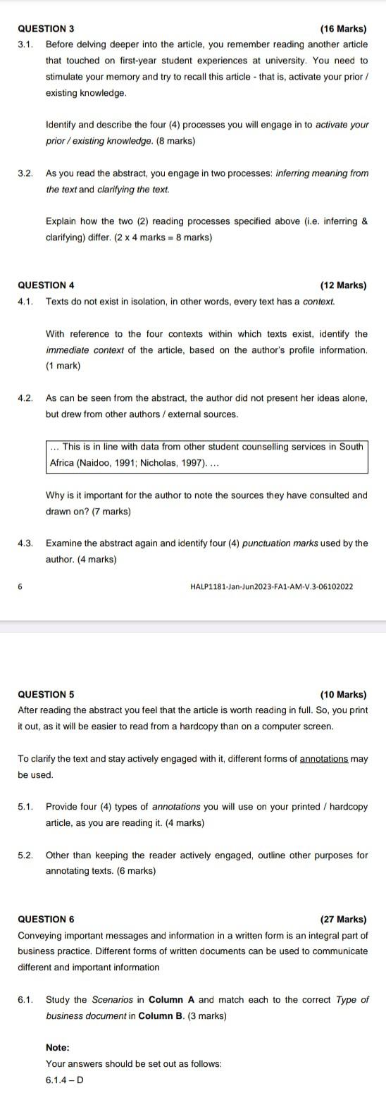 QUESTION 3 (16 Marks) 3.1. Before delving deeper into | Chegg.com