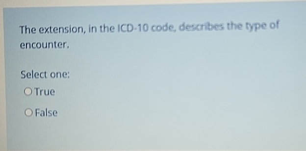 Solved The extension, in the ICD-10 ﻿code, describes the | Chegg.com