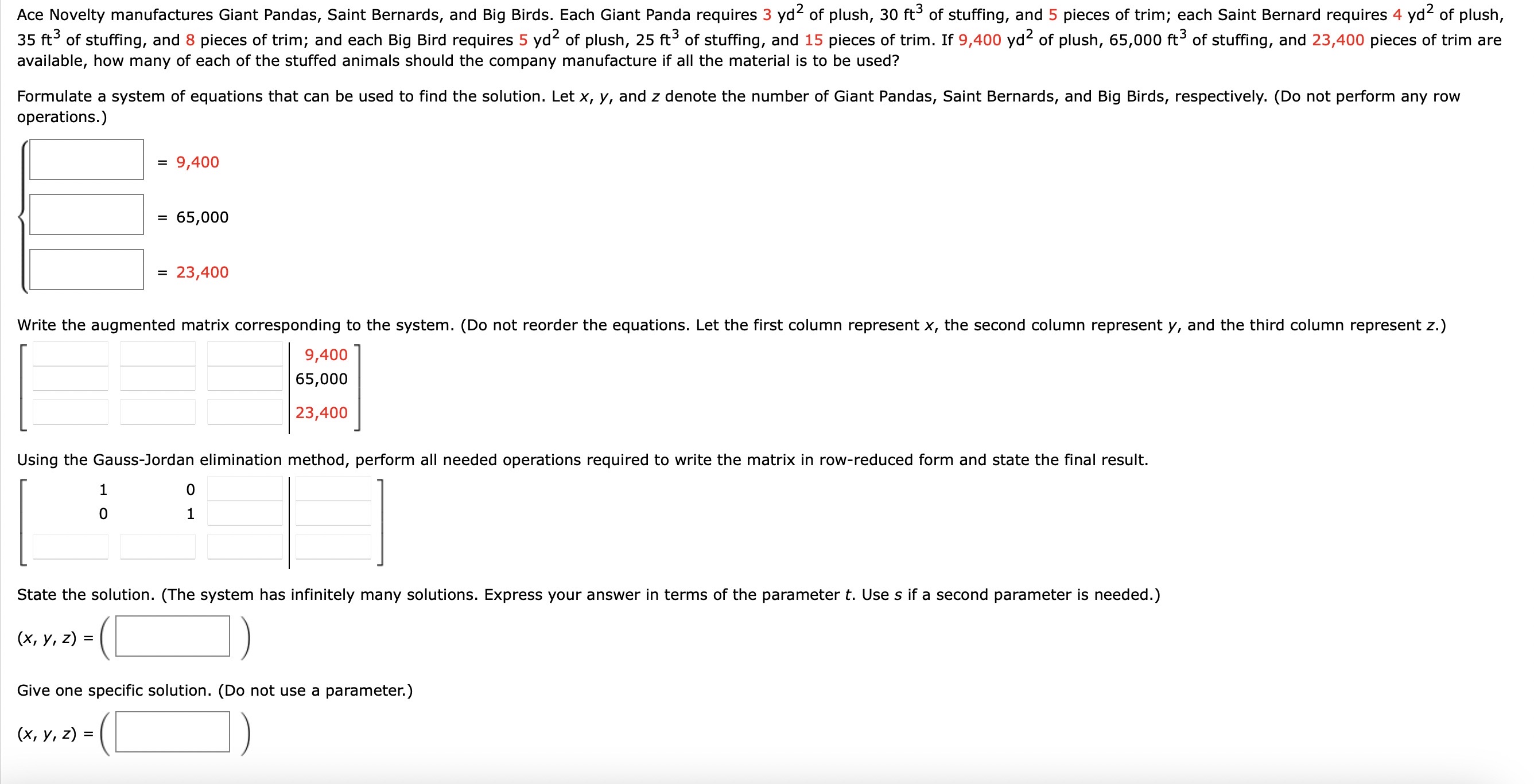 Solved Ace Novelty manufactures Giant Pandas, Saint | Chegg.com