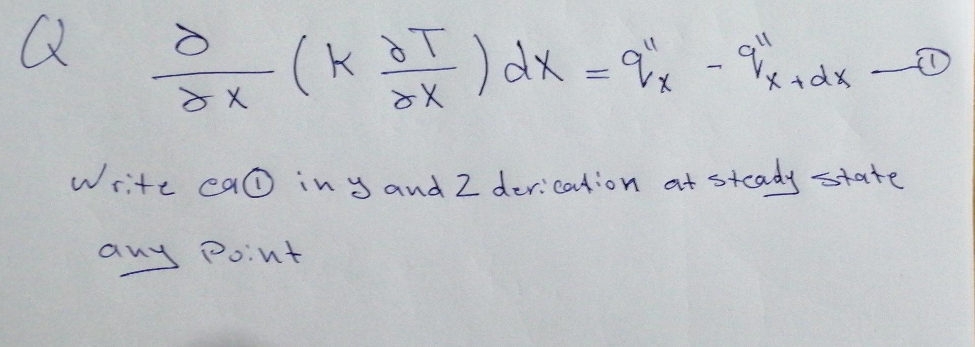 Solved Q d (KOT) dx = dx - Photo dete kdT ) - - q x+dx XX X | Chegg.com