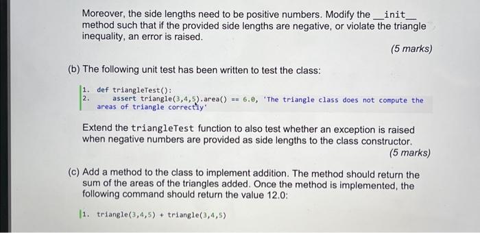 Solved The area of a triangle can be computed from the | Chegg.com
