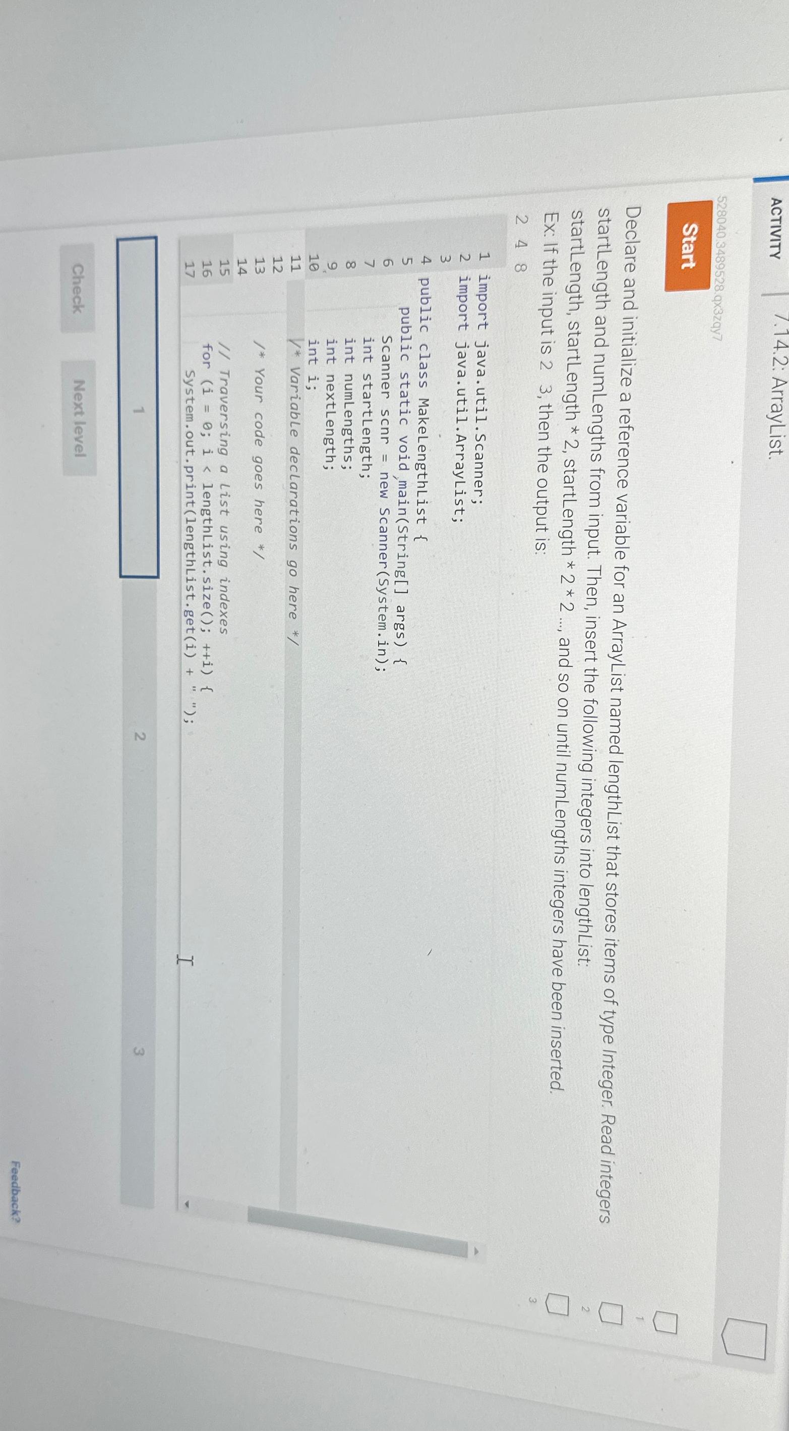 Solved ACTIVITY7.14.2: ArrayList.528040.3489528, | Chegg.com
