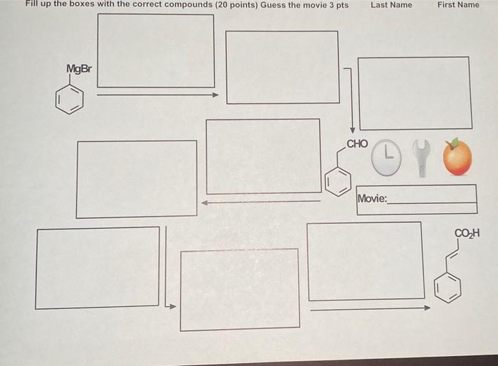Solved Fill Up The Boxes With The Correct Compounds 20 