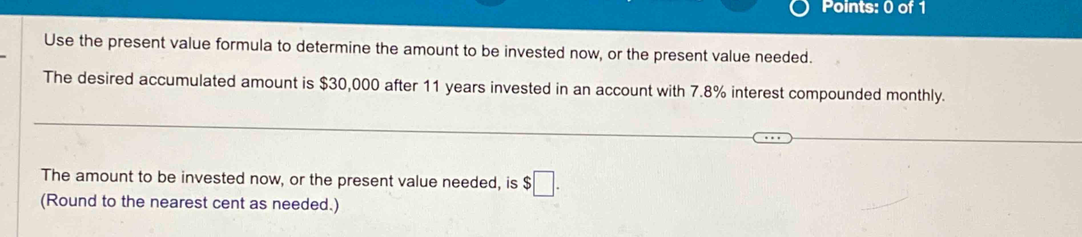 Solved Use the present value formula to determine the amount | Chegg.com