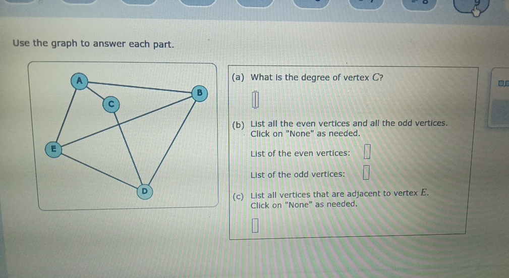 Solved Use the graph to answer each part.(a) ﻿What is the | Chegg.com