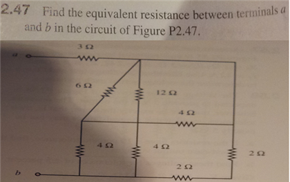 Solved Find the equivalent resistance between terminals a | Chegg.com