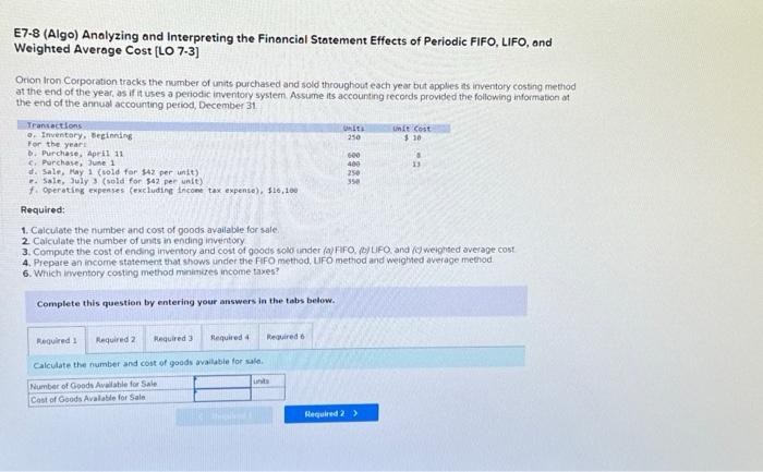 Solved E7-8 (Algo) Analyzing and Interpreting the Financiol | Chegg.com