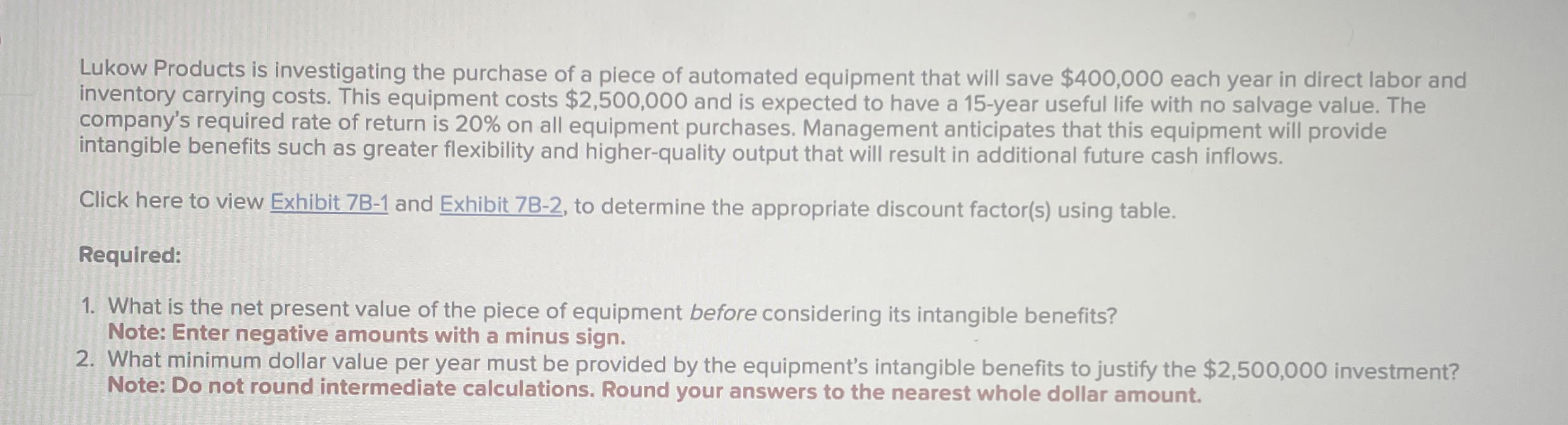 Solved Lukow Products is investigating the purchase of a | Chegg.com