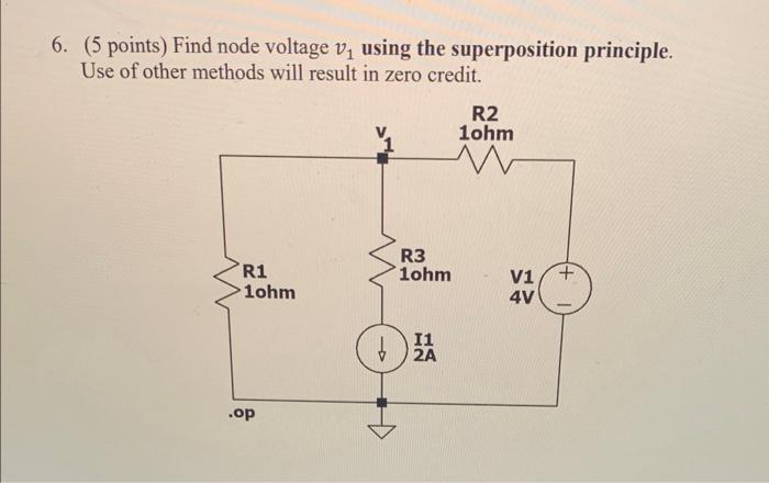 Solved 6. (5 points) Find node voltage v1 using the | Chegg.com