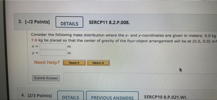 Solved 3 Points Details Sercp11 8 2 P 000 My Notes Ask