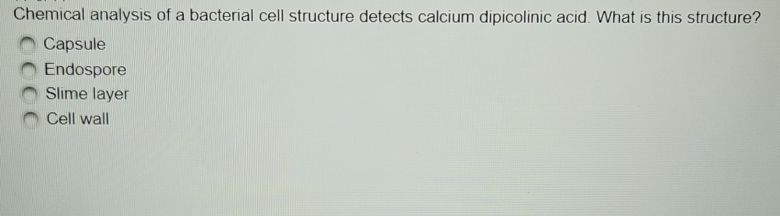 Solved Chemical analysis of a bacterial cell structure | Chegg.com