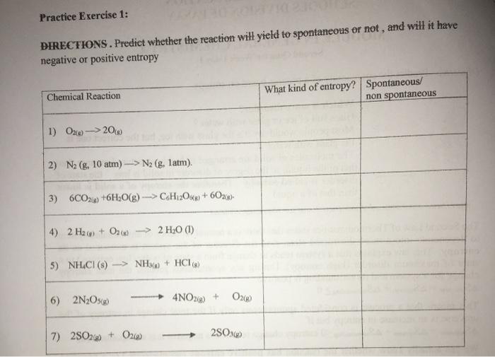 Solved Practice Exercise 1: DIRECTIONS.Predict whether the | Chegg.com