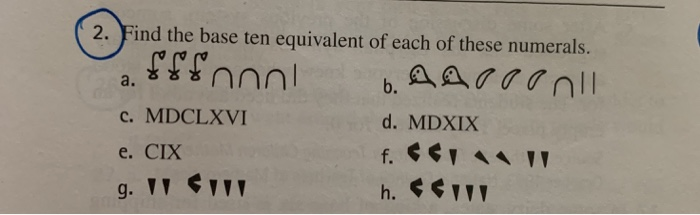 Solved $$$nnn 2. Find the base ten equivalent of each of | Chegg.com