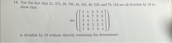 Solved 14. Use the fact that 21,375,38,798,34,162,40,223, | Chegg.com