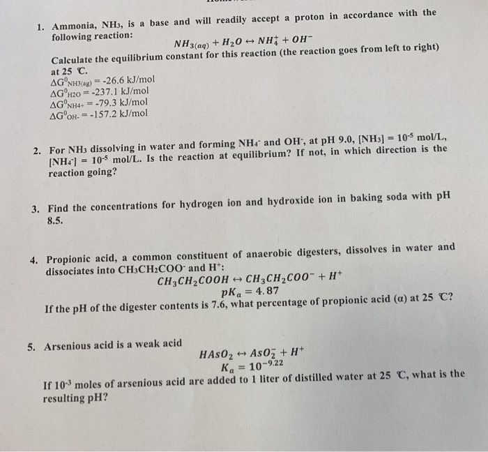 Solved 1. Ammonia, NH3, is a base and will readily accept a | Chegg.com