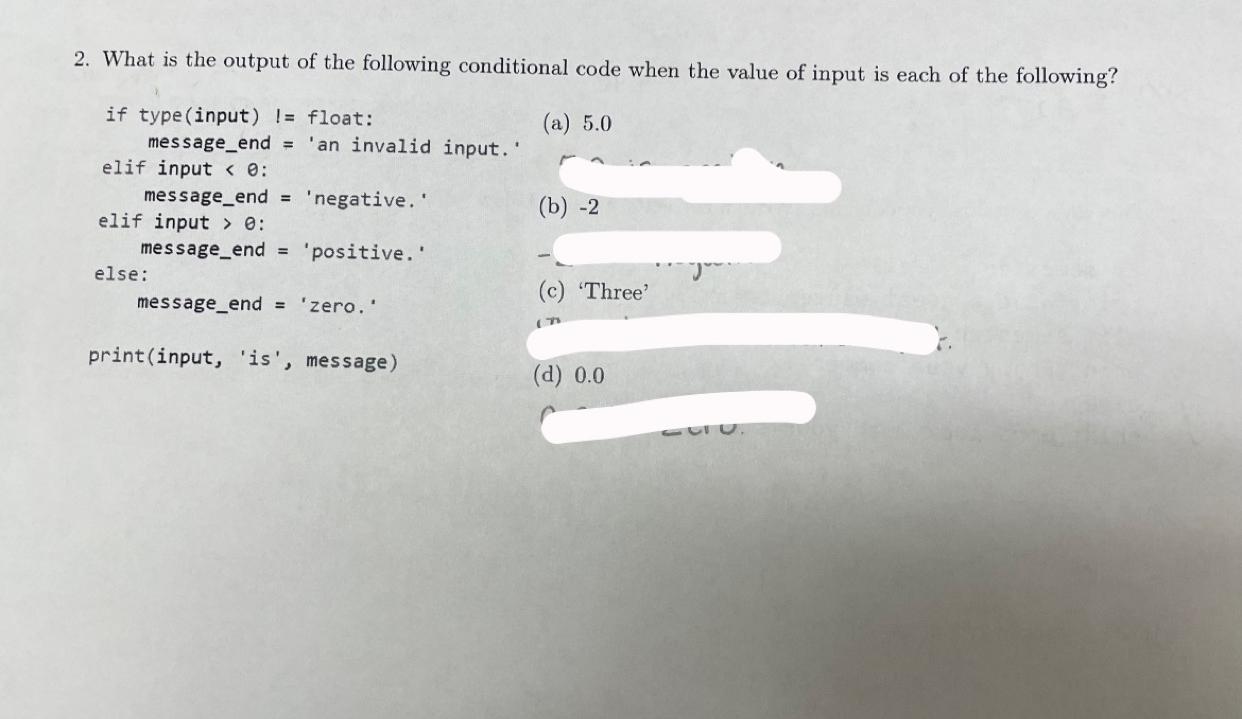 Solved What is the output of the following conditional code | Chegg.com
