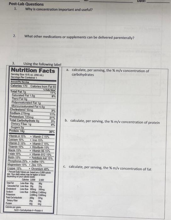 Solved Post-Lab Questions 1. Why is concentration important | Chegg.com