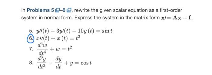 Solved In Problems 5 므-8 므, rewrite the given scalar | Chegg.com