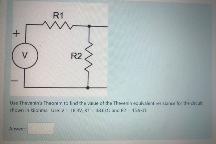 Solved Use Thevenin's Theorem to find the value of the | Chegg.com