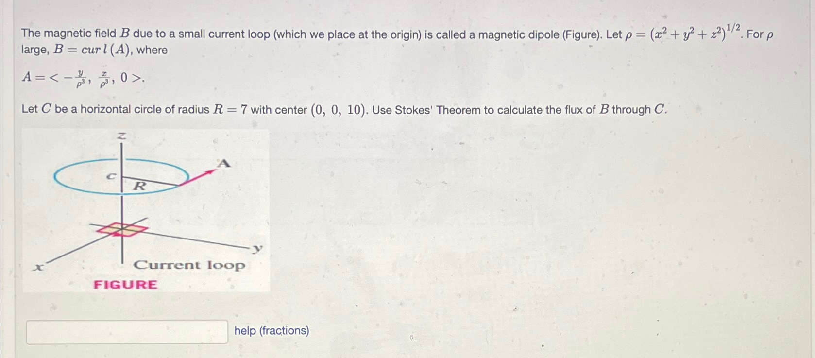 Solved The magnetic field B ﻿due to a small current loop | Chegg.com