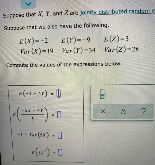 Solved Suppose that X, Y, and Z are jointly distributed | Chegg.com