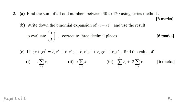 Solved 2. (a) Find the sum of all odd numbers between 30 to | Chegg.com