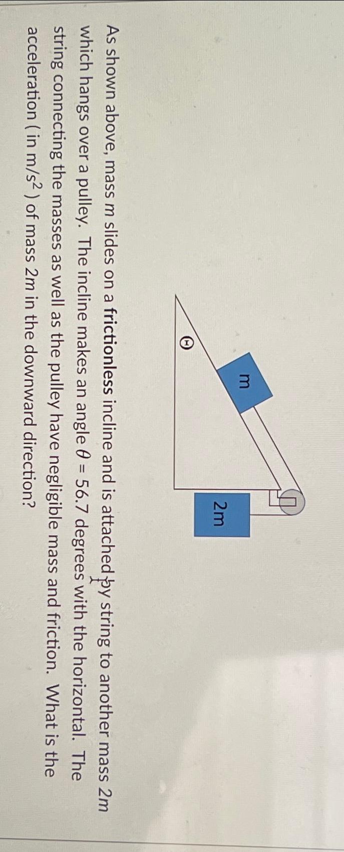 Solved As shown above, mass m ﻿slides on a frictionless | Chegg.com