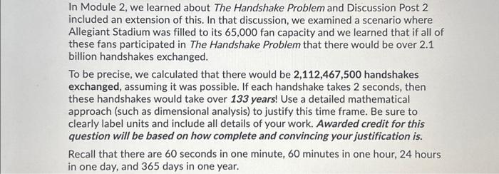 Solved In Module 2, we learned about The Handshake Problem | Chegg.com