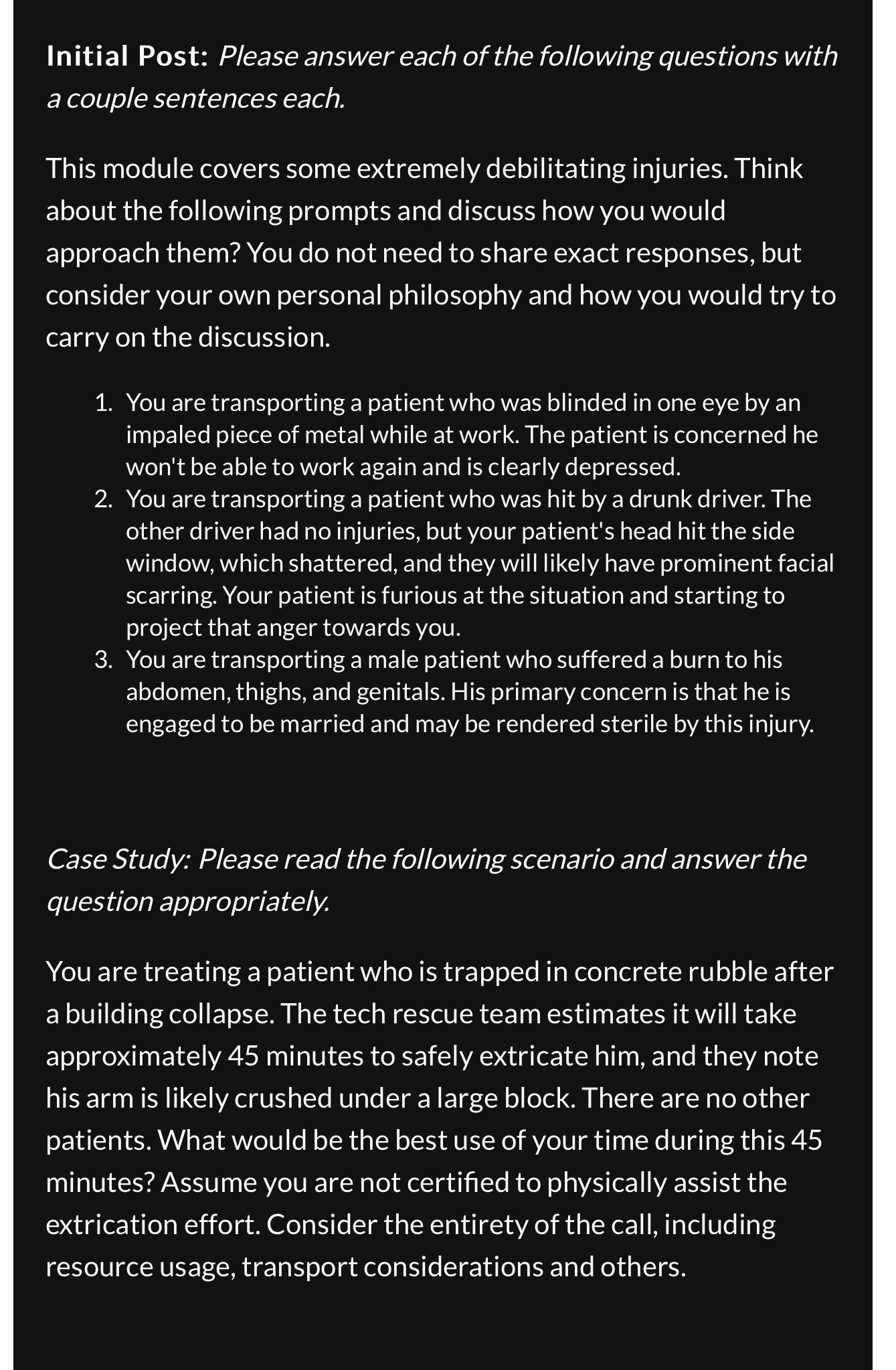 Solved Initial Post: Please answer each of the following | Chegg.com