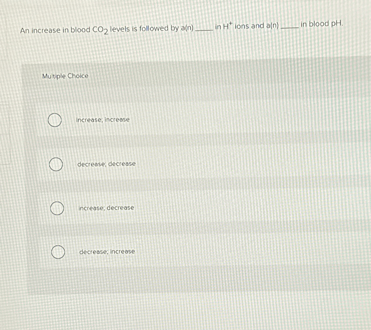 High Quality SOLUTION An increase in blood CO2 ﻿levels is followed by a( ﻿n | Chegg.com