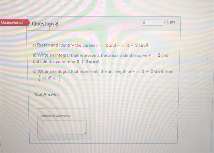 Solved a) Sketch and identify the curves r=2 and r=3+2sinθ | Chegg.com