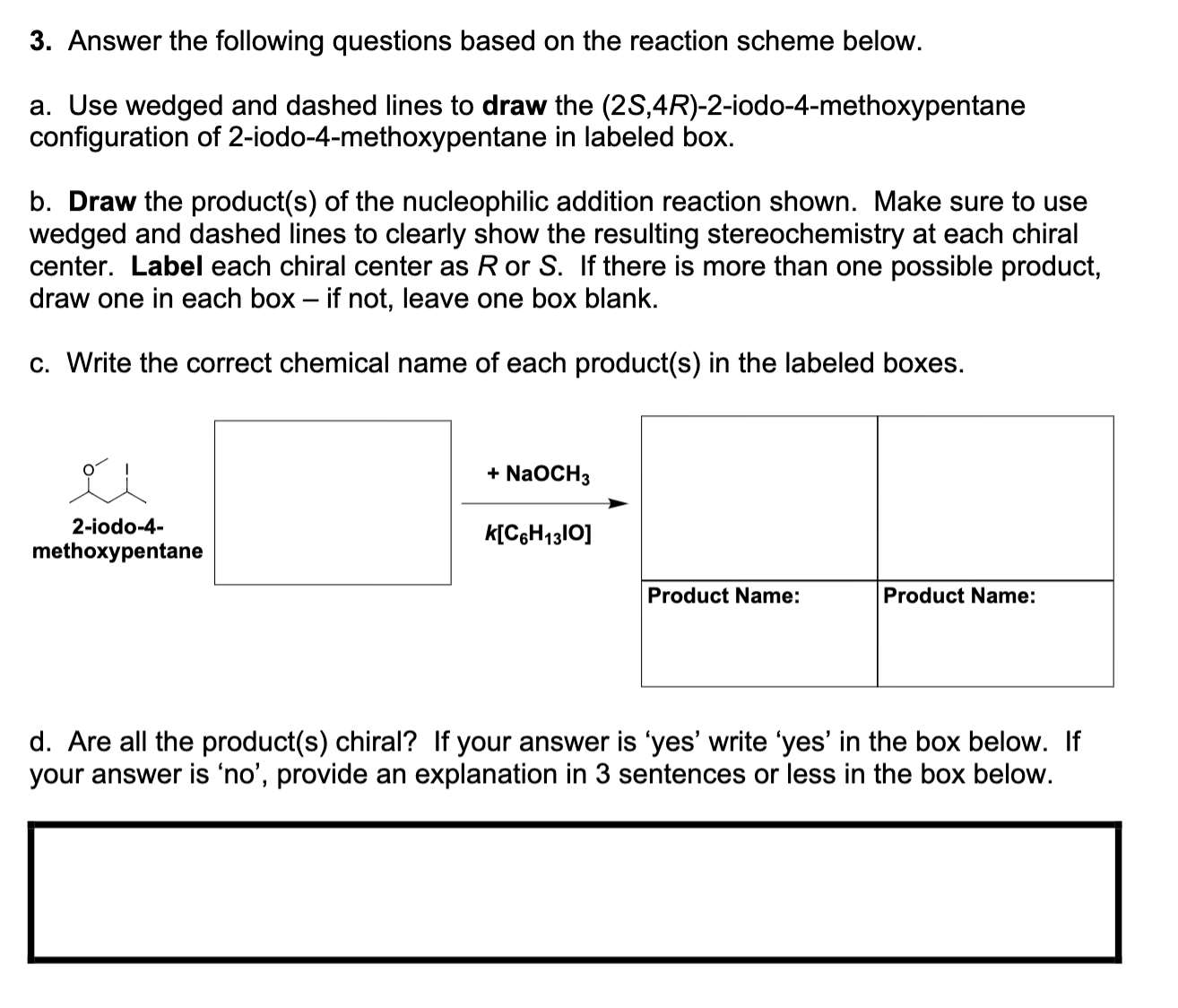 Solved For the following nucleophilic substitution | Chegg.com