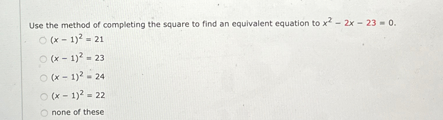 Solved Use the method of completing the square to find an | Chegg.com