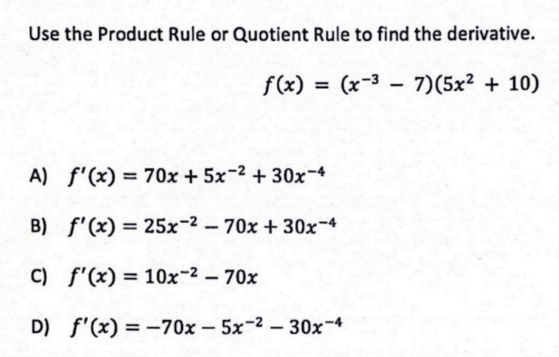 Solved Use the Product Rule or Quotient Rule to find the | Chegg.com