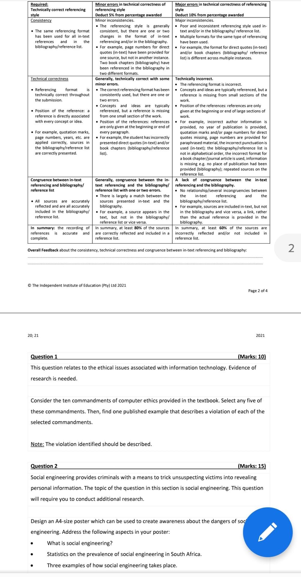 style Required: Technically correct referencing style | Chegg.com